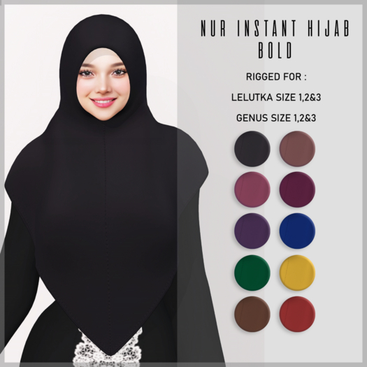 Second Life Marketplace - NUR INSTANT HIJAB BOLD